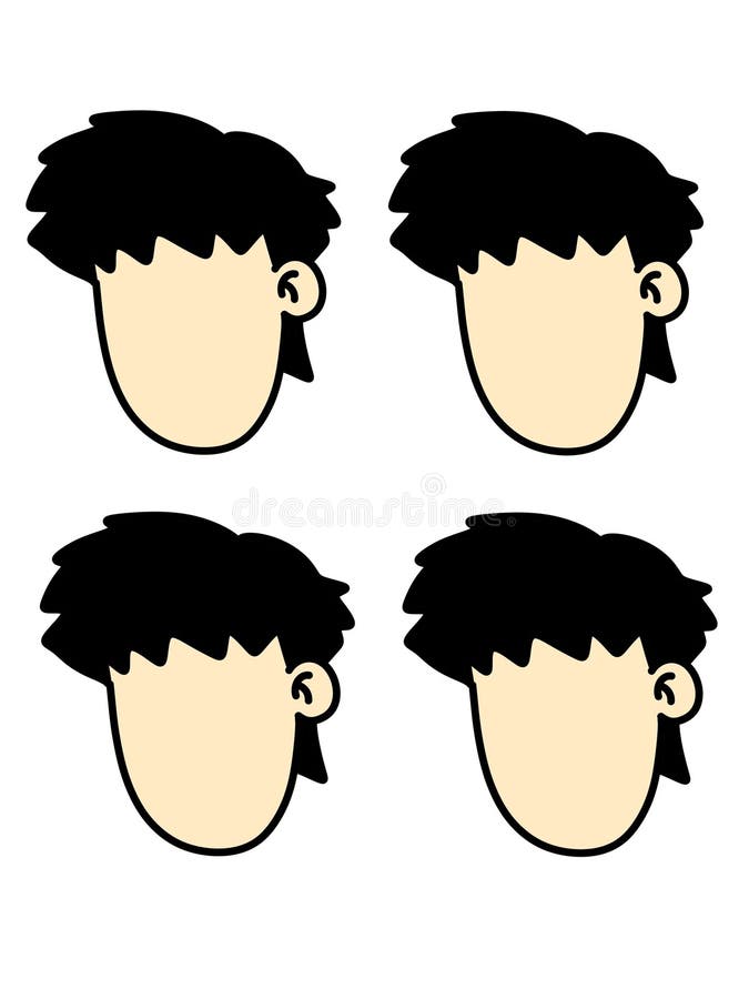 Cute Face Man Cartoon on White Background Stock Illustration ...