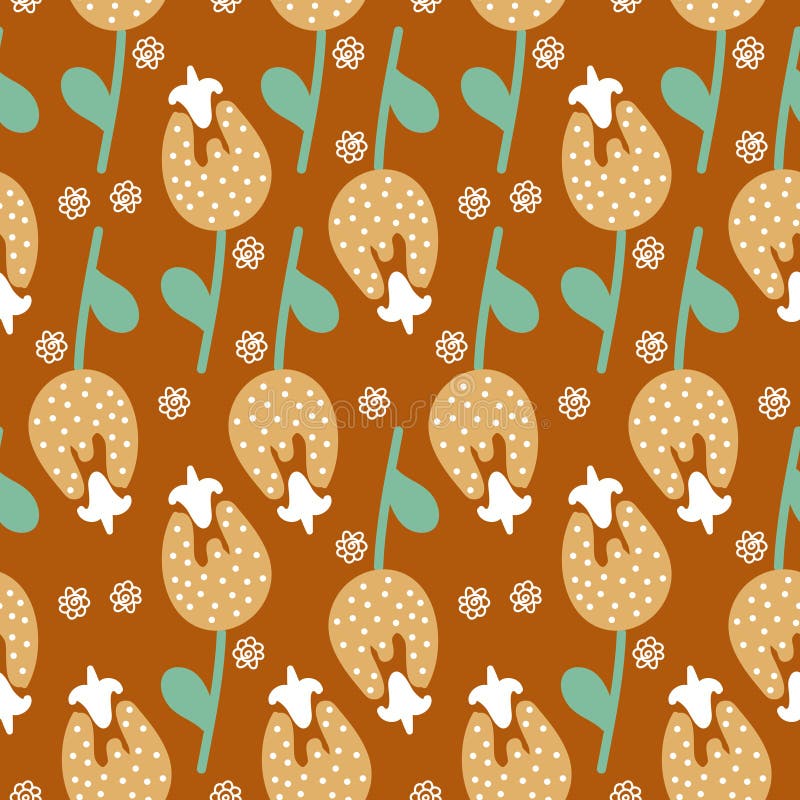 Cute Fairy Bell Flower Seamless Pattern for Textile Design Stock ...