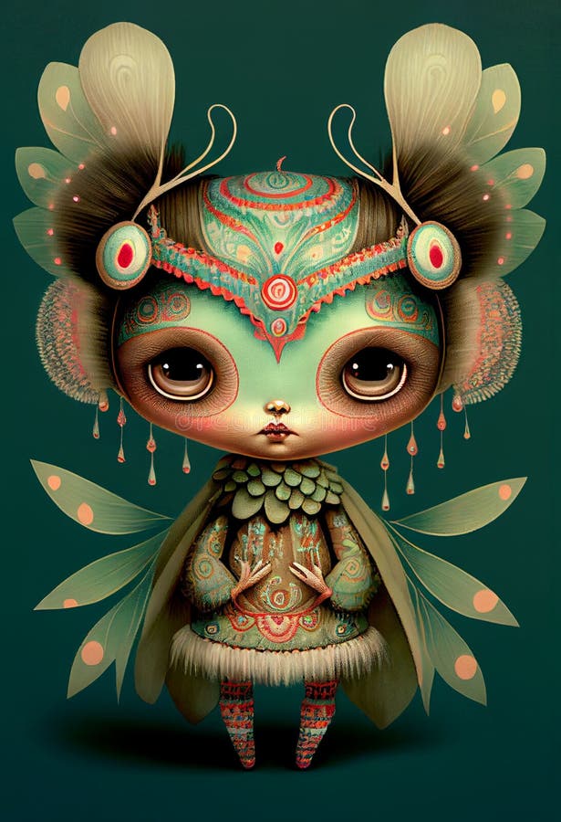 Cute Fairy Butterfly Creature. Illustration Generated AI Stock ...