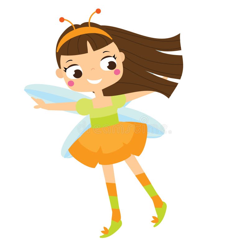Cute Fairy. Cartoon Little Flying Pixie, Elf Character Stock Vector ...