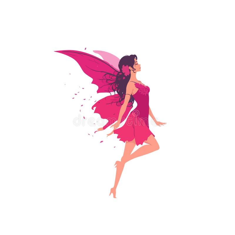Cute Fairy Flying Cartoon Vector Stock Illustration - Illustration of ...
