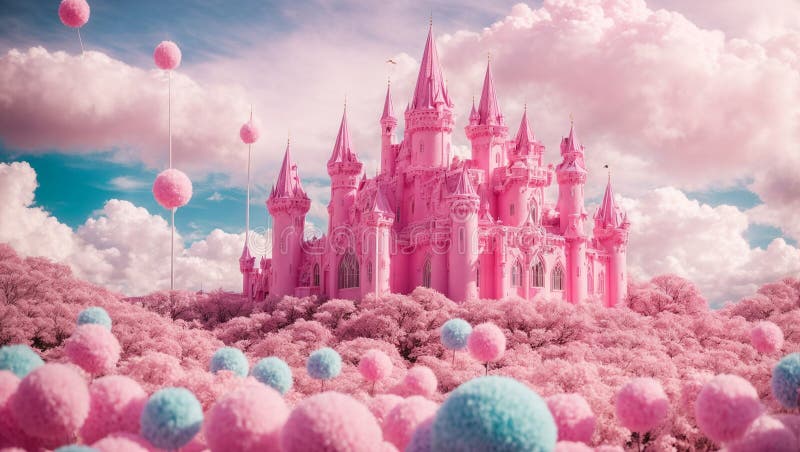 Cute Fairytale Castle the Clouds Stock Photo - Image of fortress ...