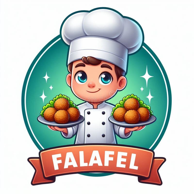 Cute Logo for a Falafel Shop with a Cook. Stock Illustration ... Cute Logo for a Falafel Shop with a Cook. Stock Illustration ...
