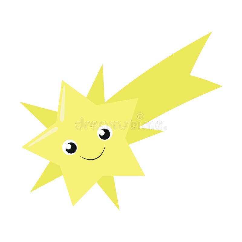 Cute falling star icon stock vector. Illustration of design - 140962622