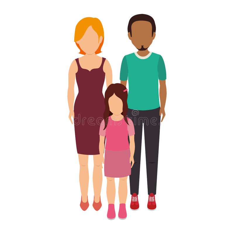 Cute Family Characters Icon Stock Illustration - Illustration of family ...