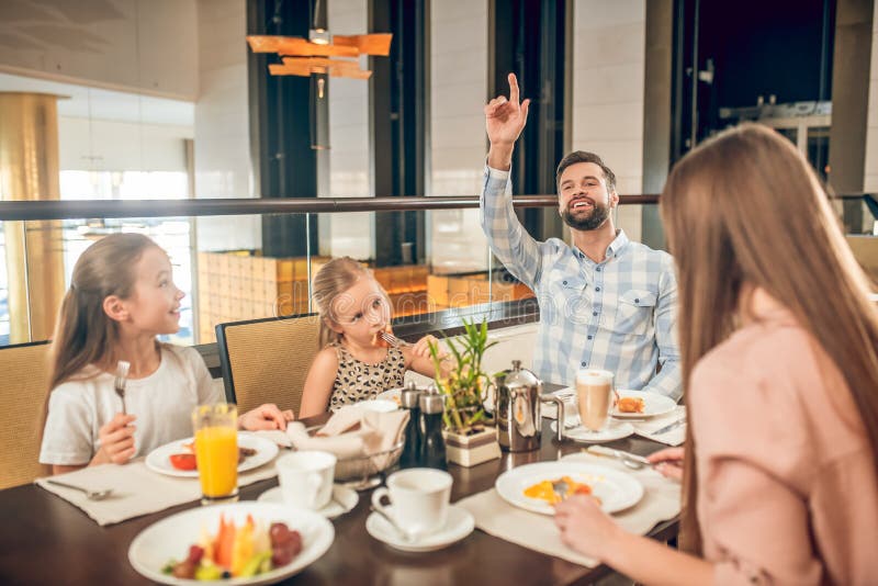 Cute Family Spending Time Together at Breakfast Stock Photo - Image of ...
