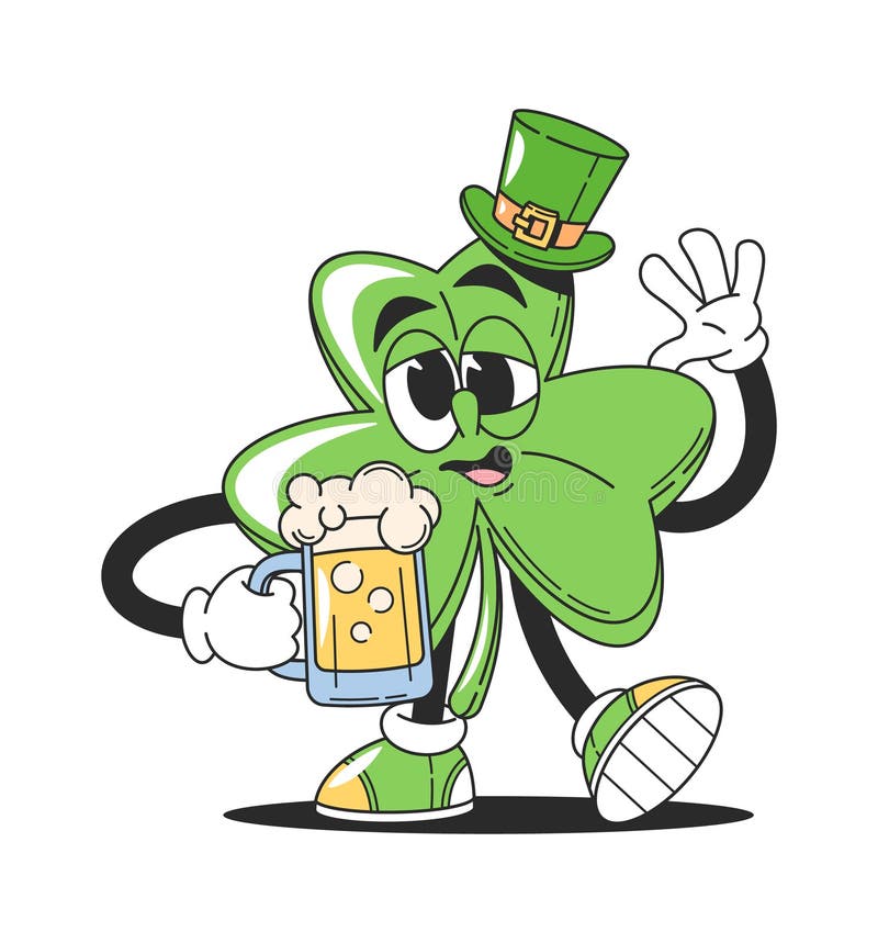 Cute Fancy Clover Leaf Character Stock Vector - Illustration of event ...