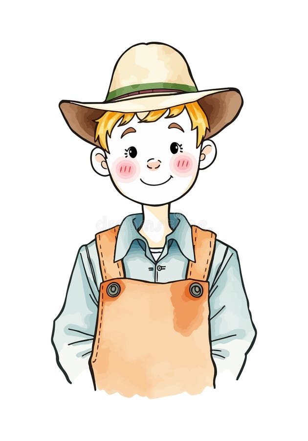 Cute Farmer Girl with Farm Animals Cartoon Vector Illustration for Kids ...