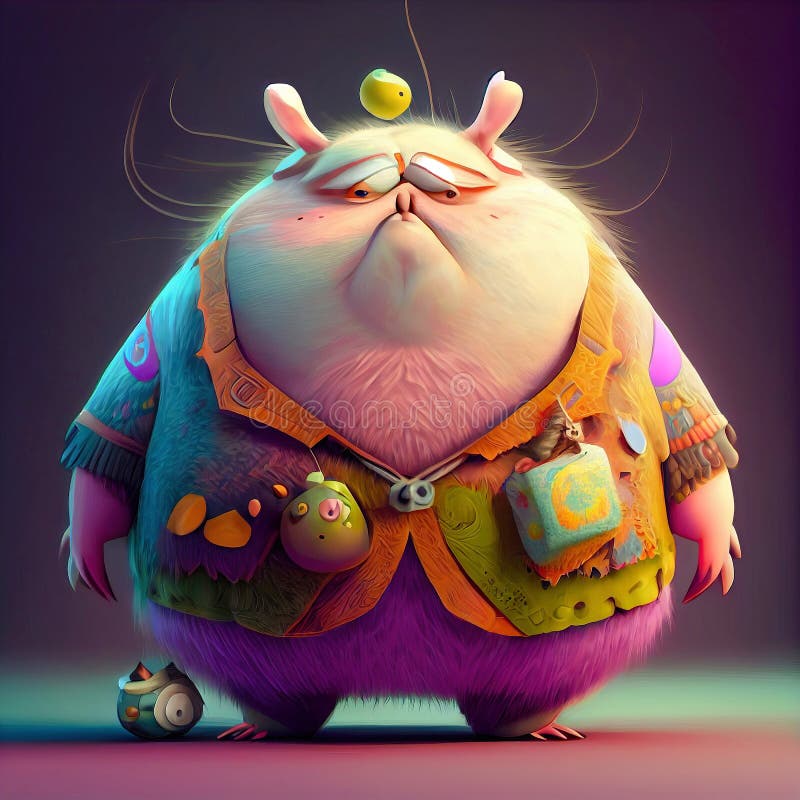 Cute Fat Cartoon Style Rabbit Concept Made with Generative AI Stock ...