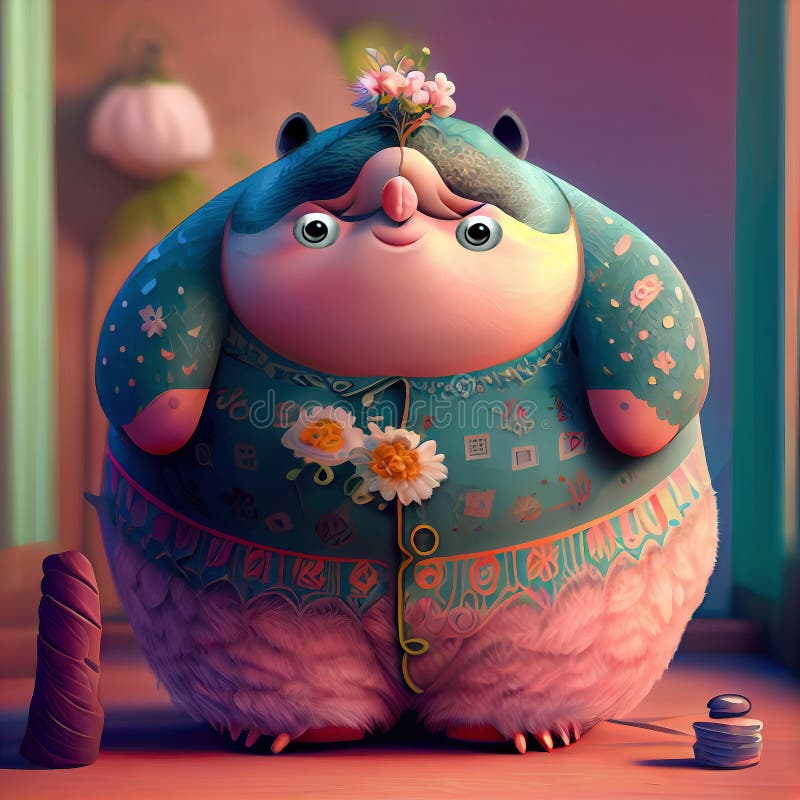 Cute Fat Cartoon Style Rabbit Concept Made with Generative AI Stock ...