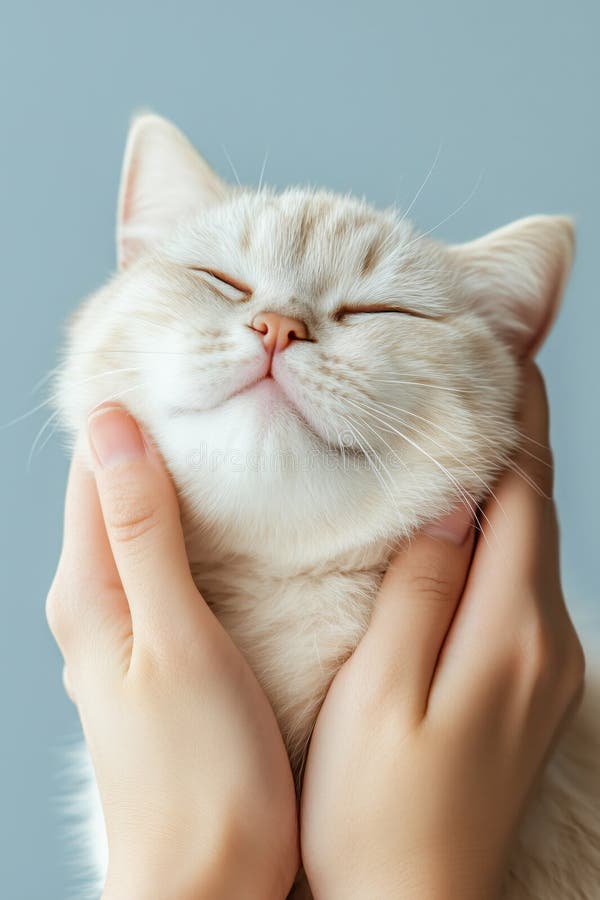 Cute Fat Cat , Hands Holding Its Fat Cheek Stock Illustration ...