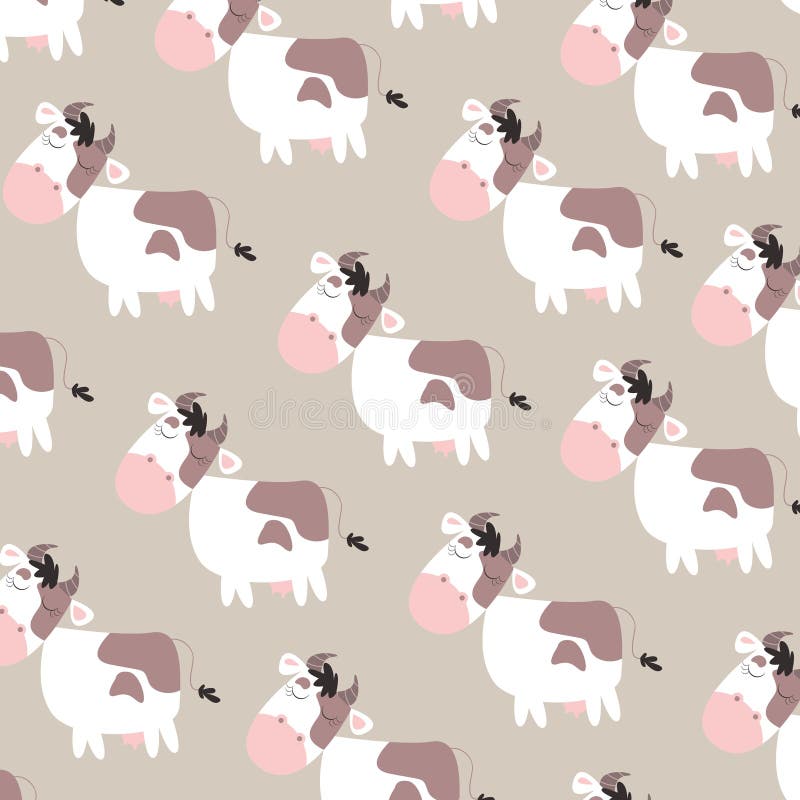 Cute fat cow pattern stock vector. Illustration of paint - 243340093