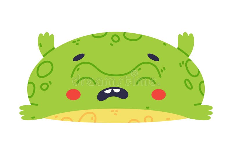 Cute Fat Green Frog or Toad Character Falling Down Vector Illustration ...