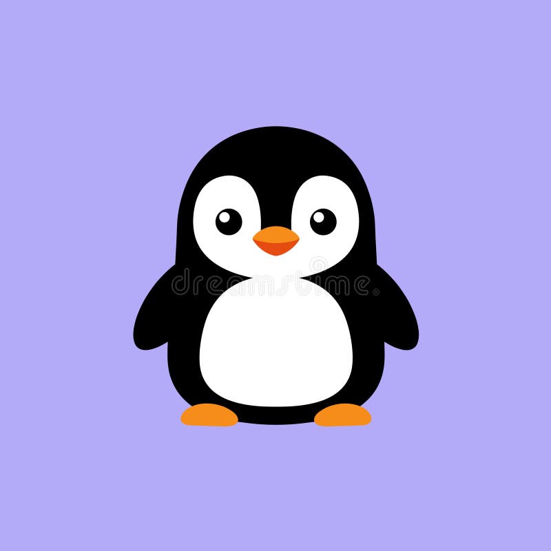 Cute Fat Penguin Cartoon Vector Stock Illustration - Illustration of ...