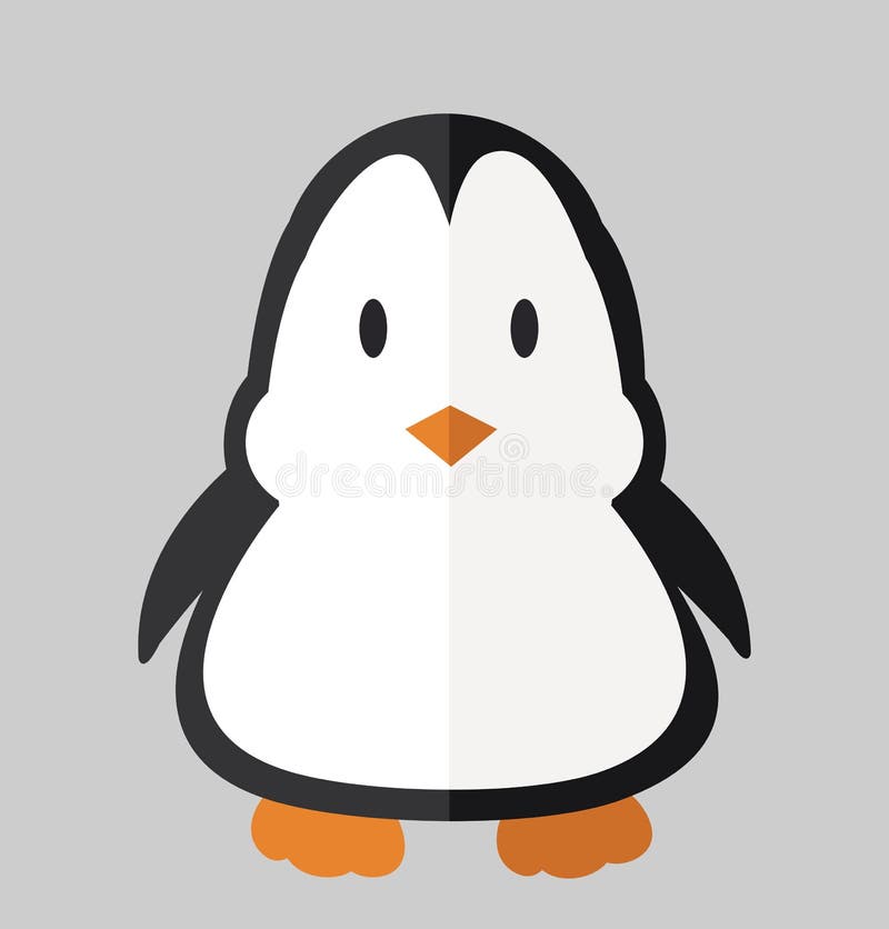 Cute Fat Penguin Vector Illustration Stock Vector - Illustration of ...