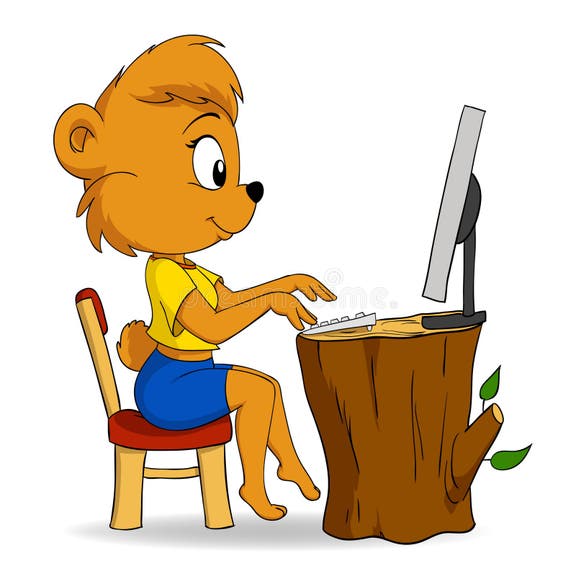 Typing Computer Cartoon Stock Illustrations – 7,795 Typing Computer ...