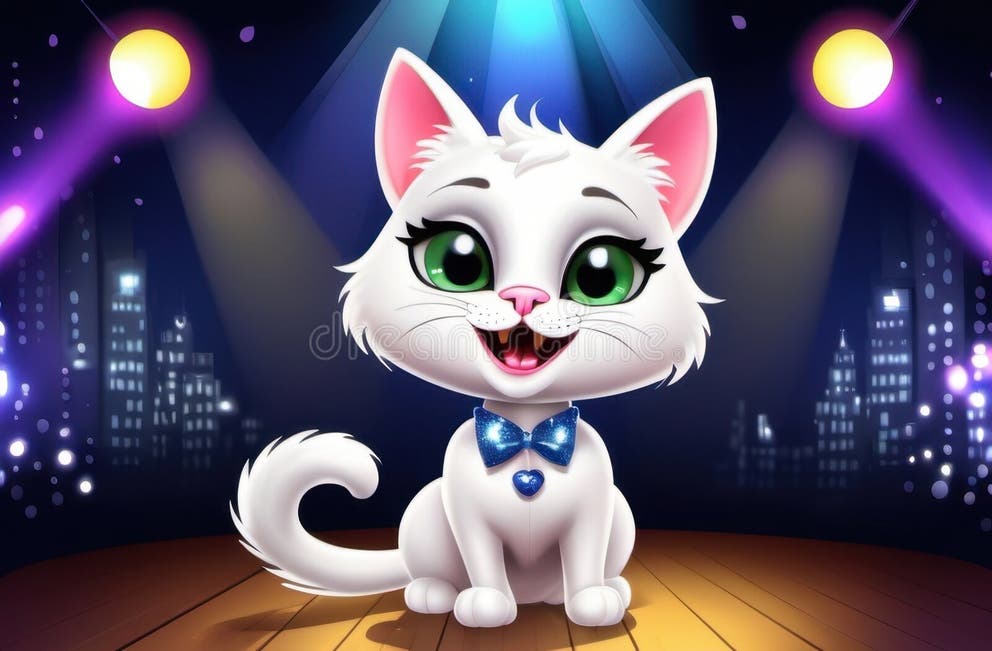 Cute Female Cat Singer at 21-12-2024 Stock Illustration - Illustration ...