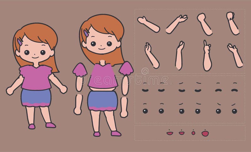 Cute Female Character Builder Stock Illustrations – 384 Cute Female ...
