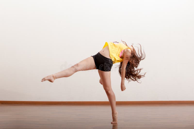 Cute Female Dancer in a Studio Stock Photo - Image of school, academy ...