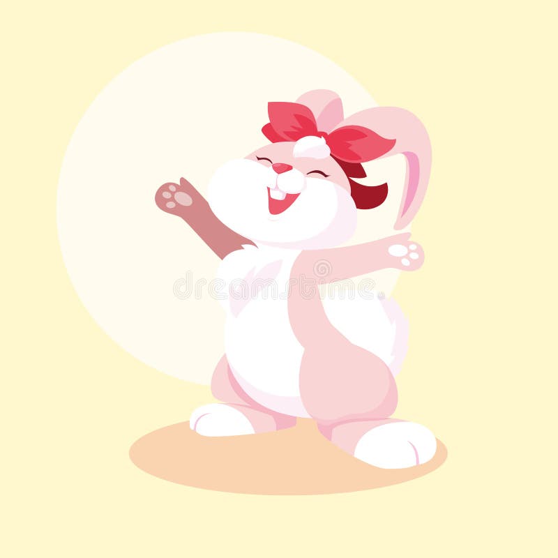 Cute Female Rabbit Animal Character Stock Vector - Illustration of farm ...