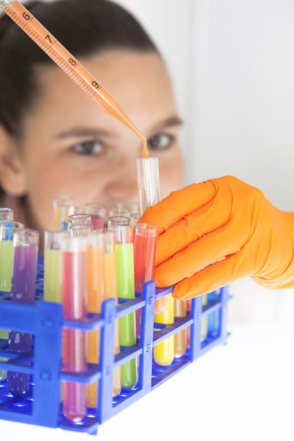 Cute Female Researcher in Laboratory Stock Image - Image of scientific ...