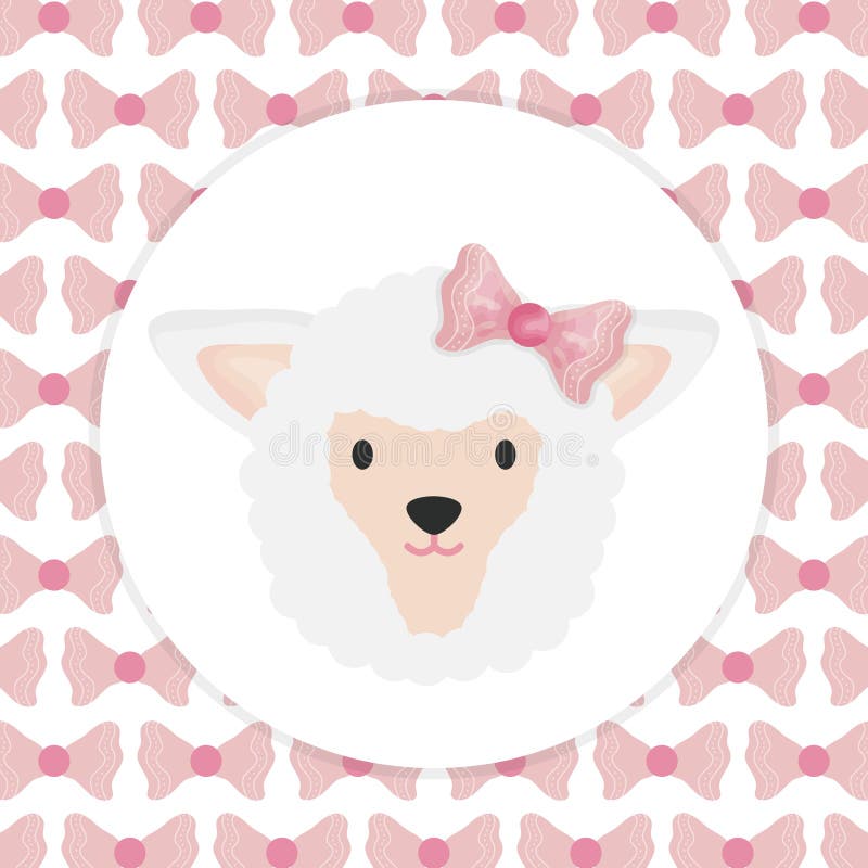 Cute Female Sheep Childish Character Stock Vector - Illustration of ...