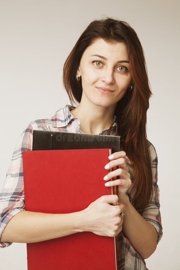 Cute Female Student with Books (education, Science,Â Self Development ...