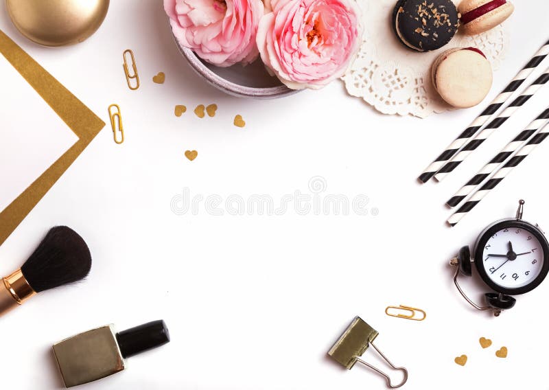 Black and White Fashion Stylish Women Clothes and Accessories Stock ...