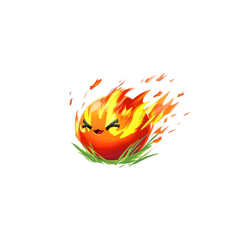 Cute Fiery Character with Playful Expression Stock Illustration ...