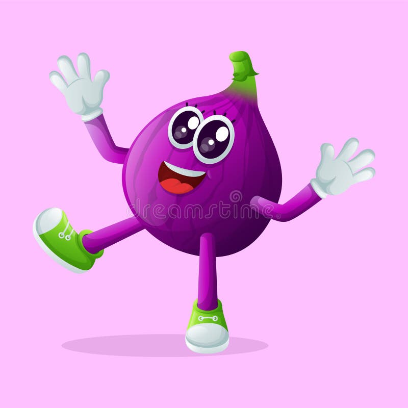 Cute Fig Character Smiling with a Happy Expression Stock Vector ...