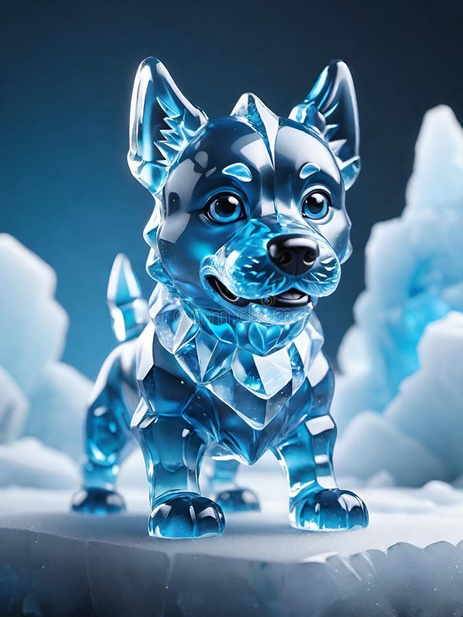 A Cute Figure of a Dog with a Snow Stock Illustration - Illustration of ...