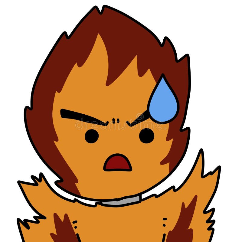 Cute Fire Man Cartoon on White Background Stock Illustration ...