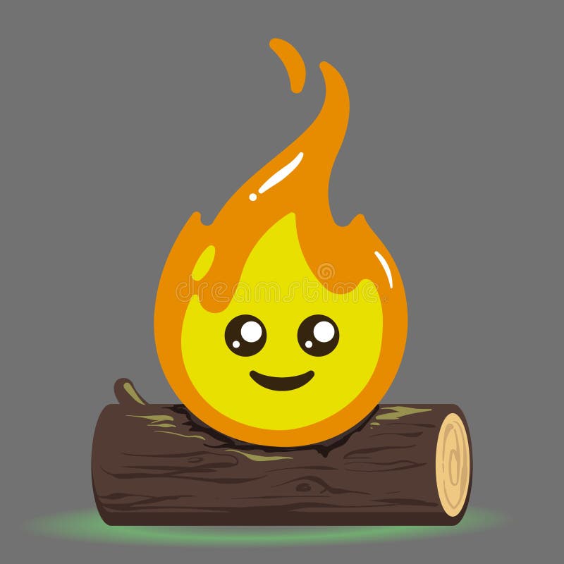 Cute Kawaii Fire Mascot Design Illustration Vector Stock Vector ...