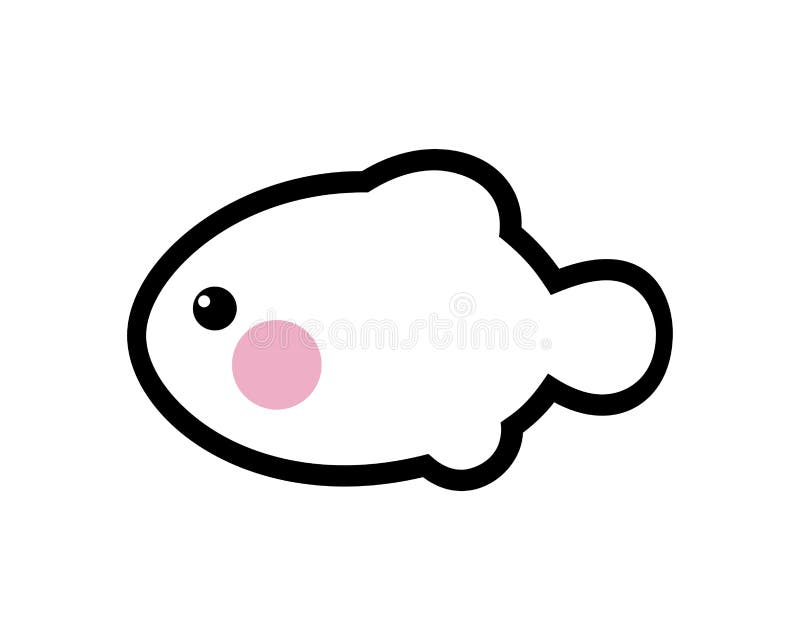 Icon of Cute Fish with Blush on White Stock Illustration - Illustration ...