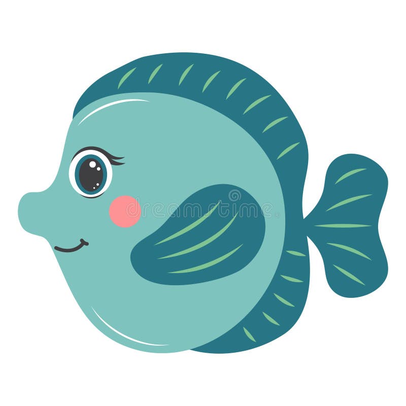 Cute Fish. Cartoon Tropical Fish Character Stock Vector - Illustration ...