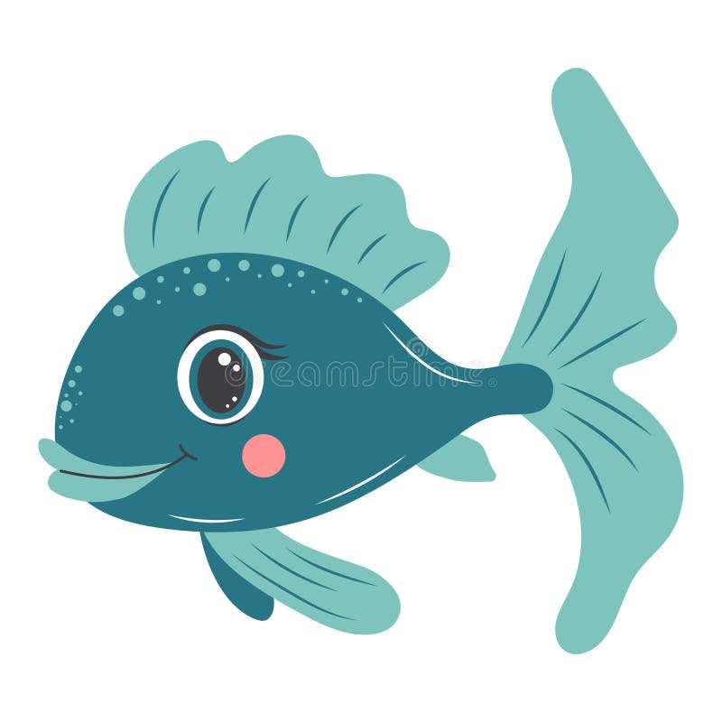 Cute Fish. Cartoon Tropical Fish Character Stock Vector - Illustration ...