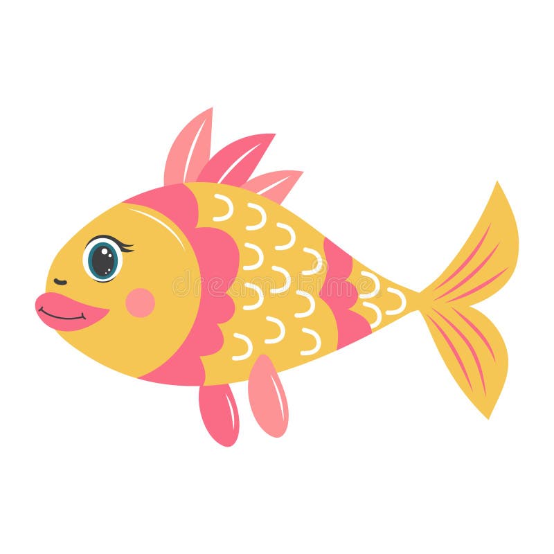 Cute Fish. Cartoon Tropical Fish Character Stock Vector - Illustration ...
