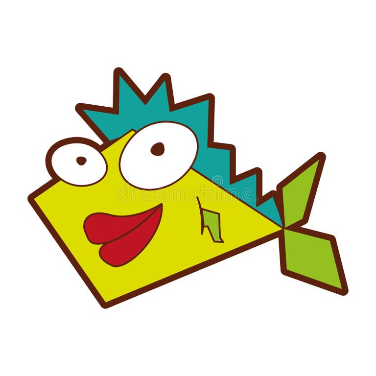 Cute fish comic character stock vector. Illustration of greeting - 93151198