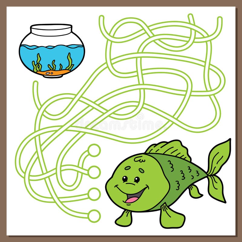 Cute fish game. stock vector. Illustration of educational - 68710262