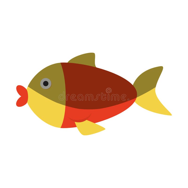 Cute fish isolated icon stock vector. Illustration of happy - 81719371