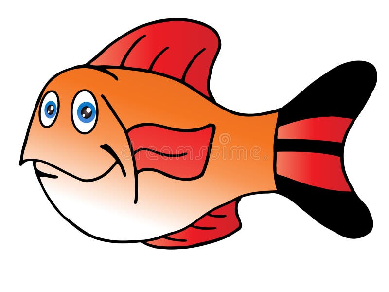 The cute fish red fin stock illustration. Illustration of clip - 14345103