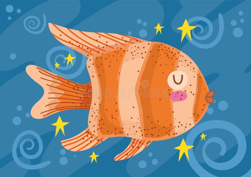 Cute fish sea life stock vector. Illustration of marine - 265645165