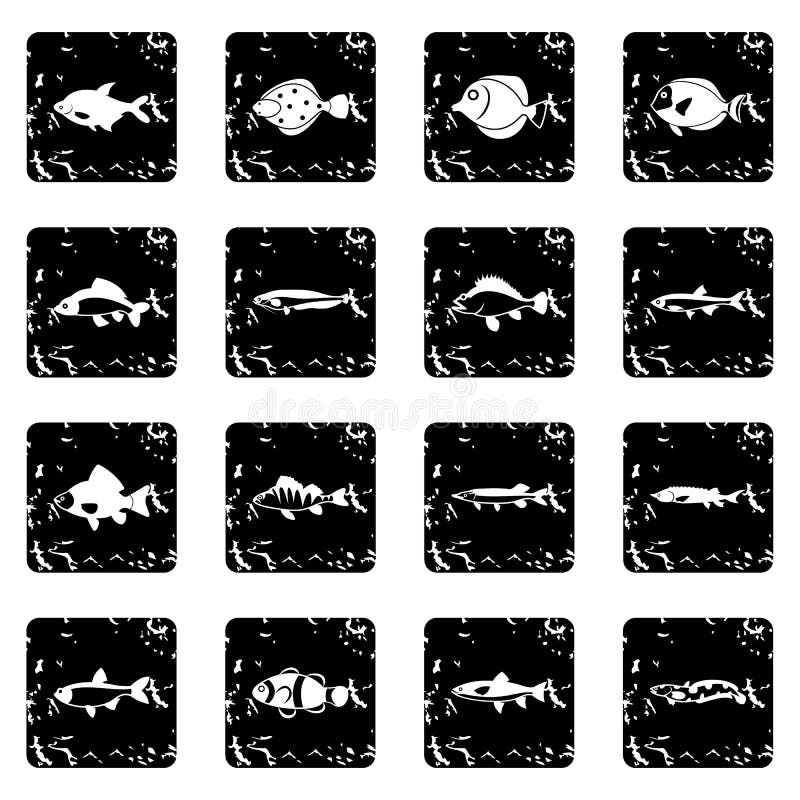 Cute Fish Icons Many Colors Set Stock Vector - Illustration of design ...