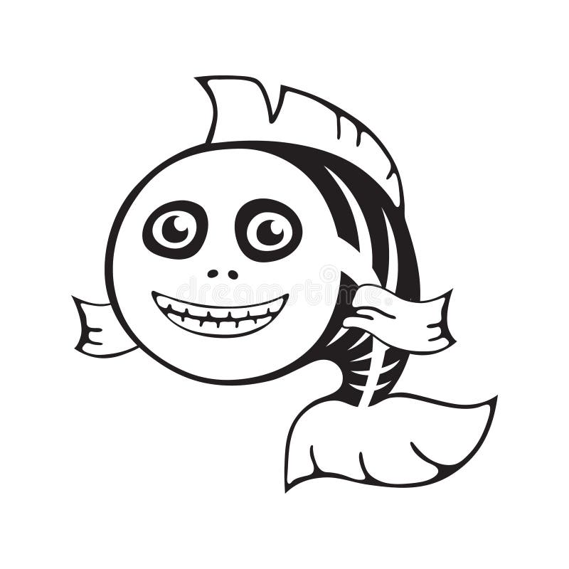 Cute Fish Skeleton. Halloween Template for Print, Pattern Stock ...