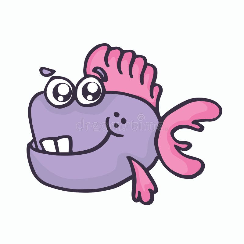 Cute Fish T-shirt Design Cartoon Stock Vector - Illustration of aquatic ...