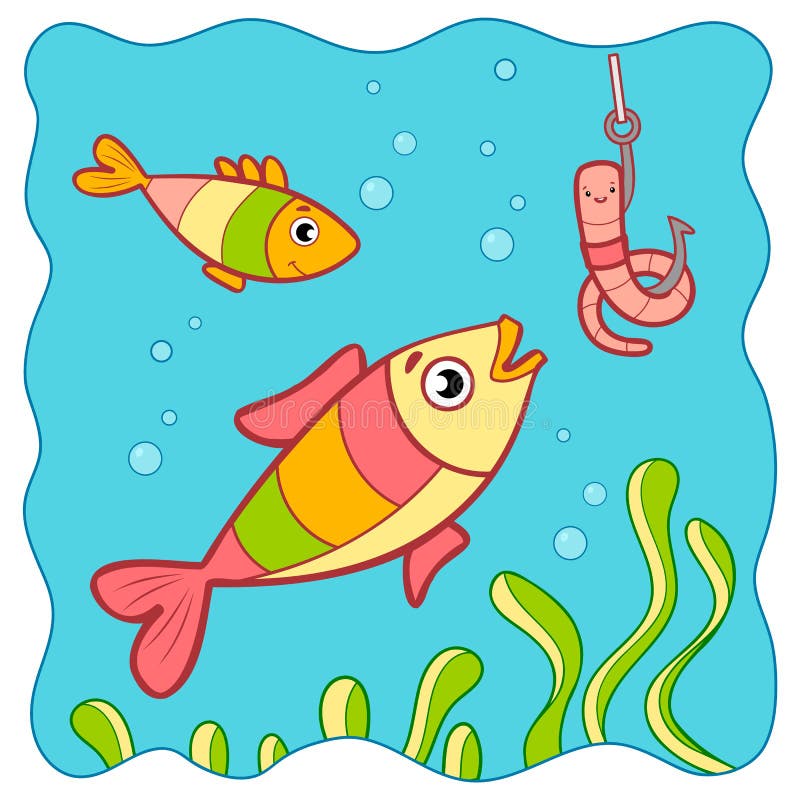Cute Fish Underwater Cartoon. Fish Clipart Stock Vector - Illustration ...