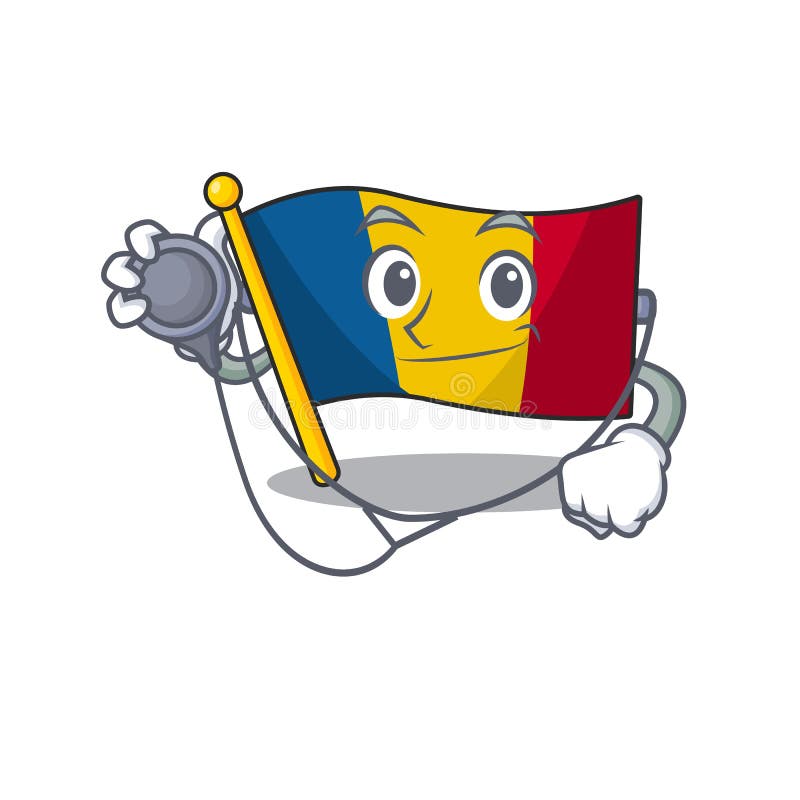 Cute Flag Chad Scroll Cartoon Character in a Doctor with Tools Vector ...