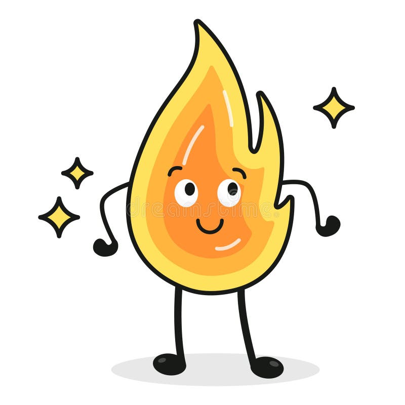 Cute Flame Character Vector Illustration. Stock Illustration ...