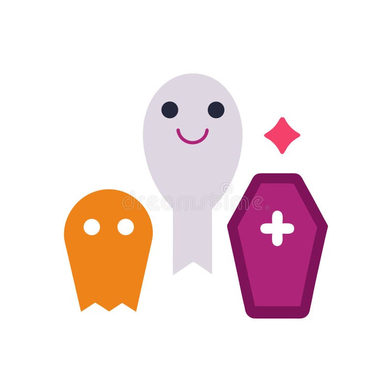 Halloween Purple Coffin Illustration Vector Design Stock Illustrations ...