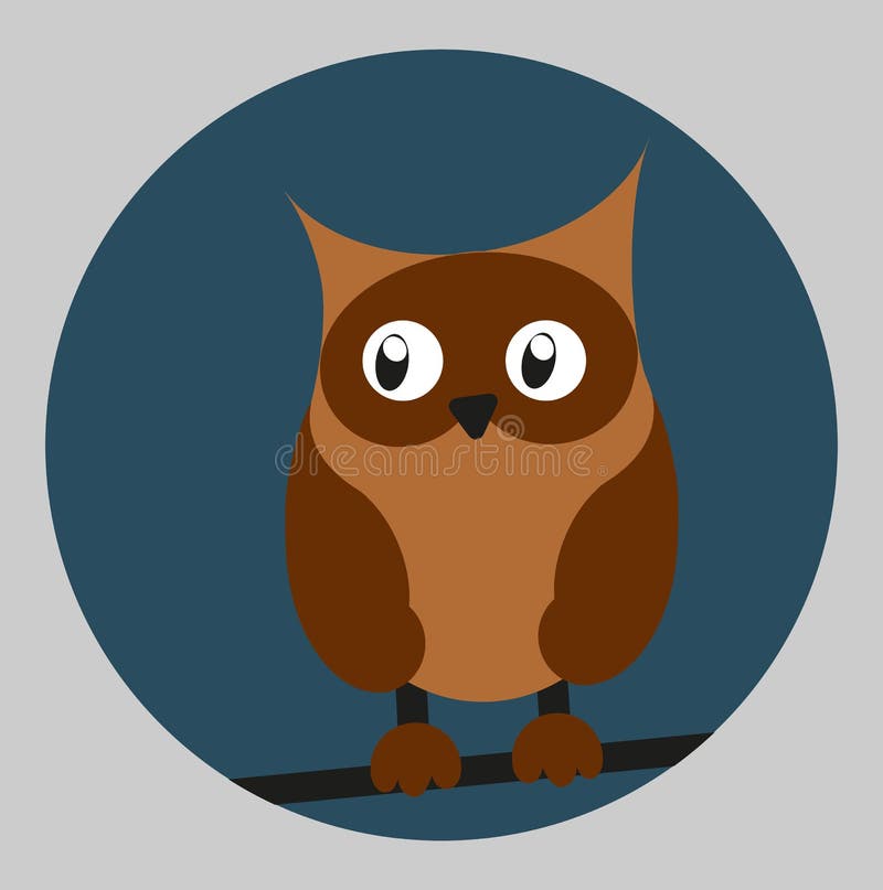 Cute flat owl stock vector. Illustration of cartoon, eyes - 46495748